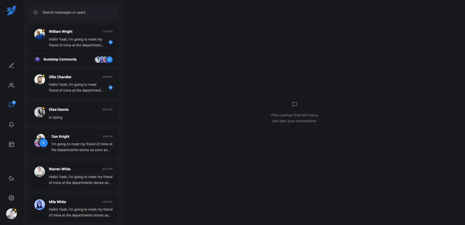 10+ Inspirational Bootstrap Chat Example & Templates - ThemeSelection