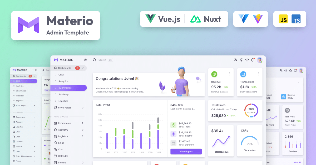 Materio - Vuetify Nuxtjs 4 Admin Template